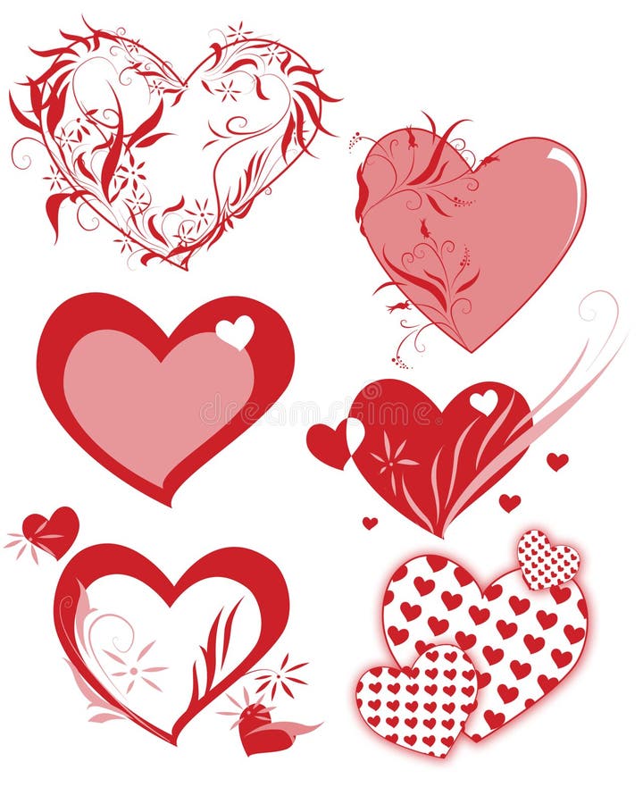 Multiple hearts shapes stock illustration. Illustration of black - 4288477