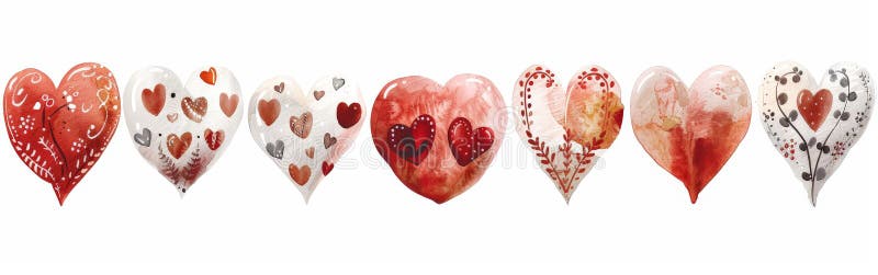 Multiple Hearts on a White Background Stock Illustration - Illustration ...