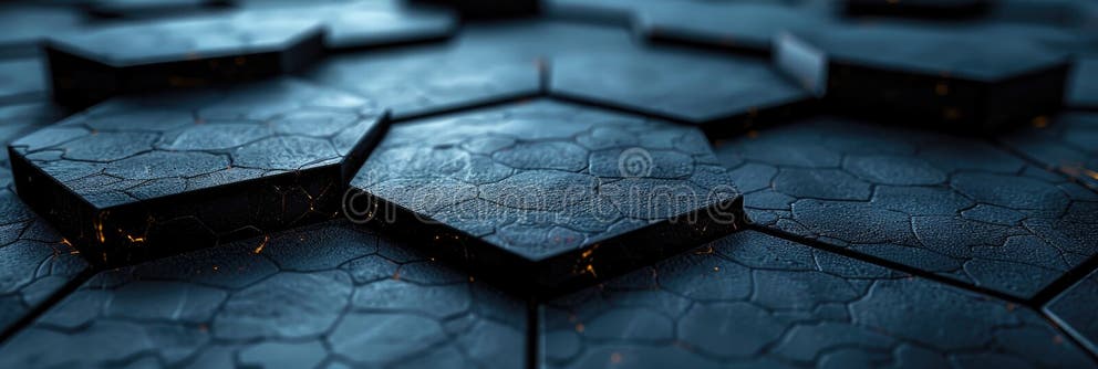 Multiple Hexagonal Shapes Scattered on the Ground Stock Illustration ...