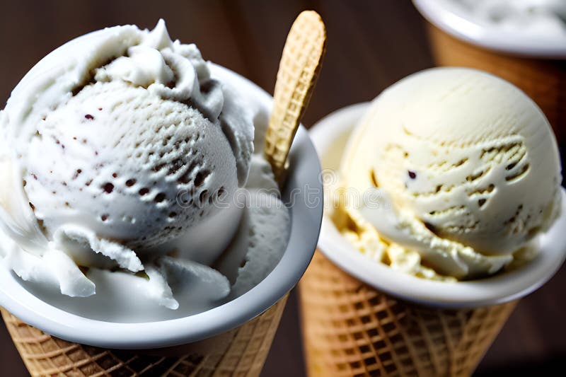 Multiple Ice Cream Cones, Waffle Spoon Stock Illustration ...