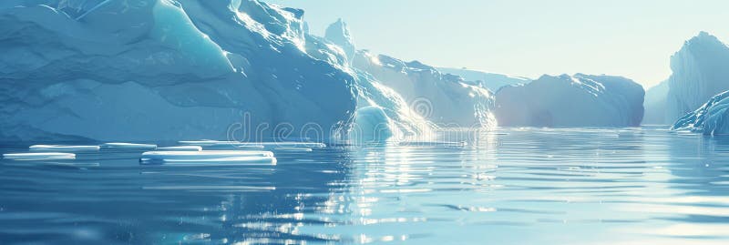 Multiple Icebergs are Seen Floating on the Cold Arctic Waters, Each ...