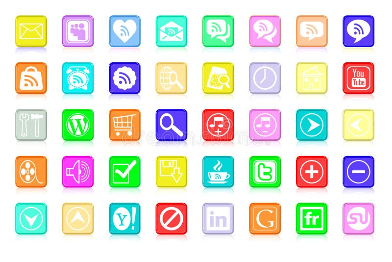Multiple icon stock illustration. Illustration of brown - 28097494