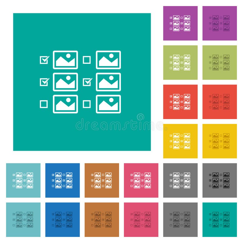 Multiple Image Selection with Checkboxes Square Flat Multi Colored Icons Stock Vector ...