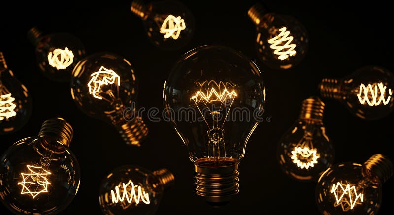 Multiple Incandescent Light Bulbs Stock Illustrations – 139 Multiple ...