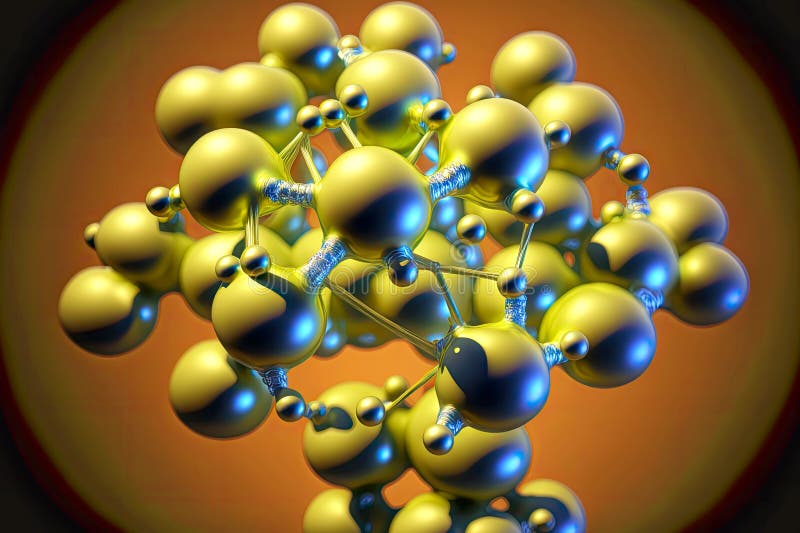 Multiple Interatomic Bonds in Chemical Structure of Molecule Closeup ...