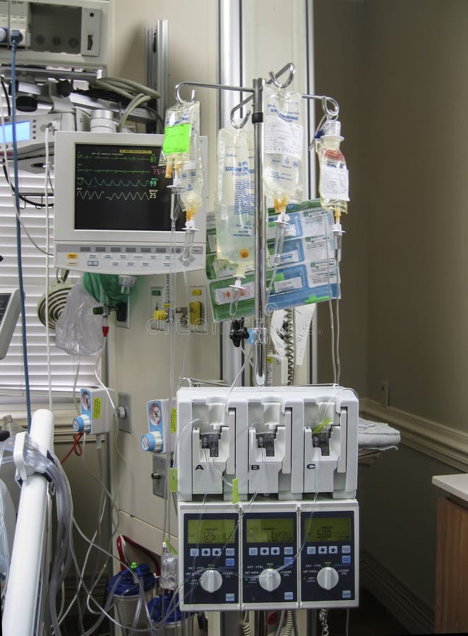 Medical Monitor and IV Drips Stock Photo - Image of drip, ward: 30124780