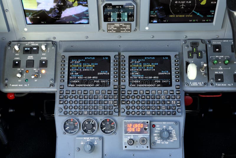 Multiple Jet Aircraft Control System Panels Stock Image - Image of ...