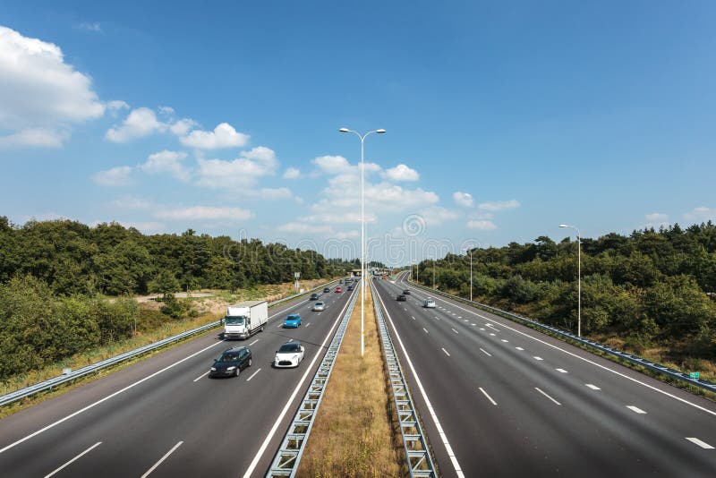 Multiple Lane Highway in the Netherlands Stock Image - Image of asphalt ...