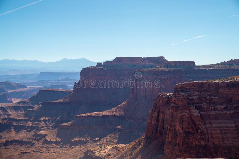 Multiple Large Mountains and Canyons Layered Together Stock Photo ...