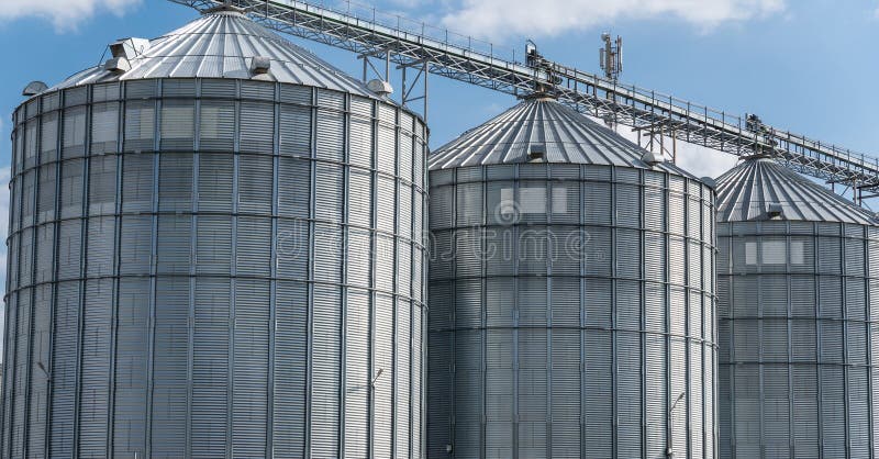 Multiple Large Silos are Visible at an Agro-processing Plant ...