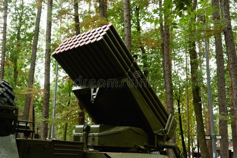 Multiple Launch Rocket System in Combat Position Camouflaged in the ...