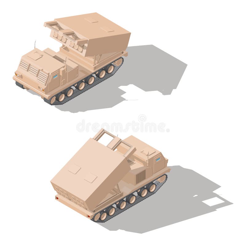 Multiple Launch Rocket System Isometric Icon Set Stock Vector ...