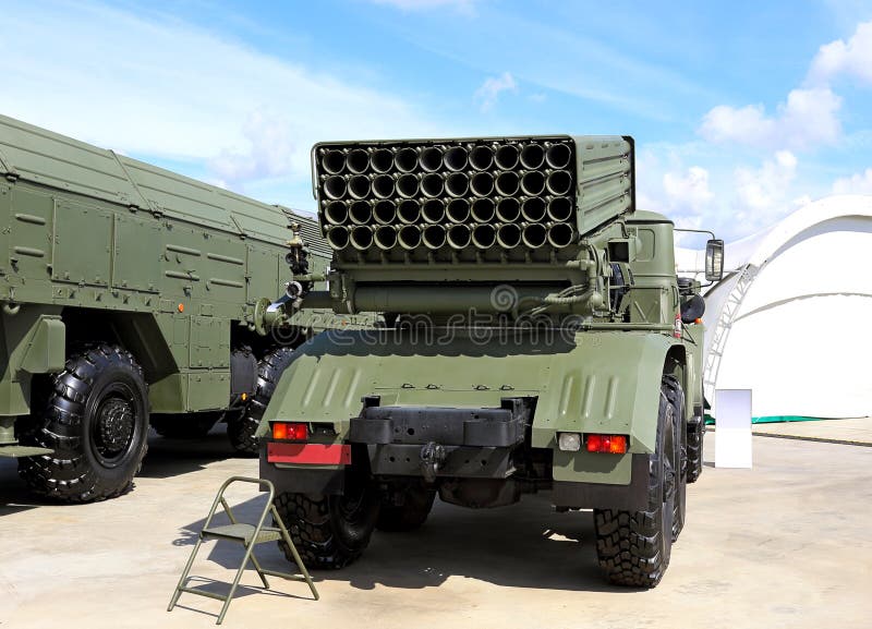 Multiple Launch Rocket System Stock Image - Image of army, rocket ...