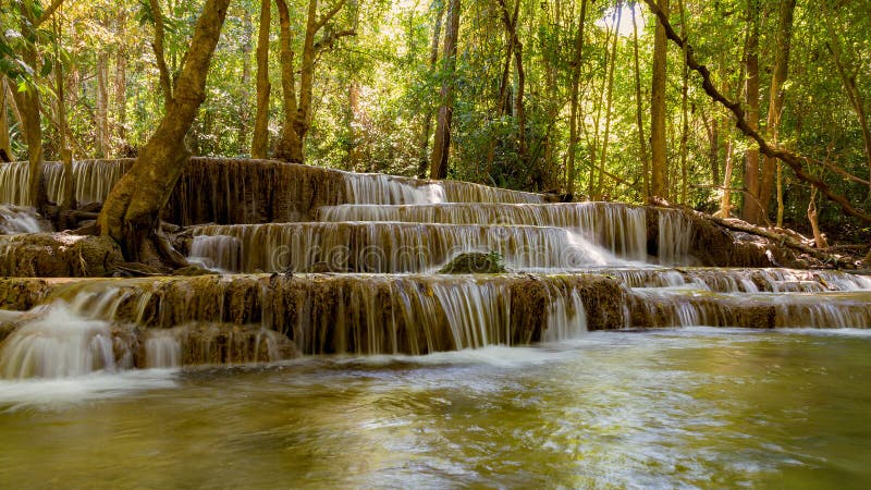Multiple Layer Waterfalls in Deep Natural Forest, Natural Landscape ...
