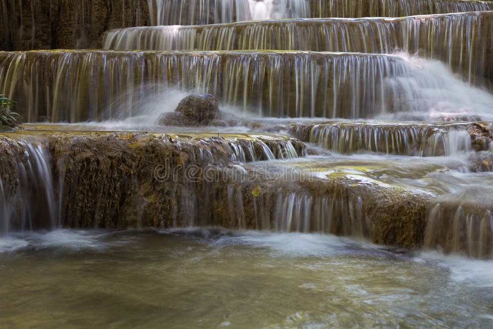 Multiple Layer Waterfalls in Deep Natural Forest, Natural Landscape ...