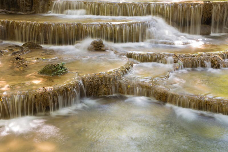 Multiple Layer Waterfalls in Deep Natural Forest, Natural Landscape ...