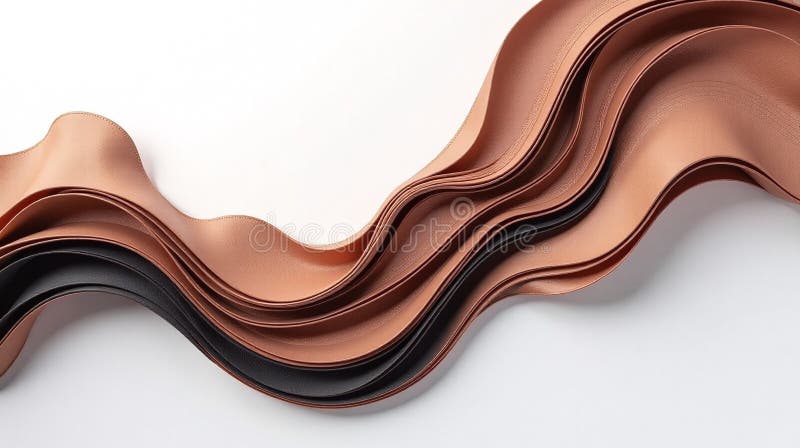 Multiple Layers of Copper-colored Fabric are Arranged in a Wavy Pattern ...