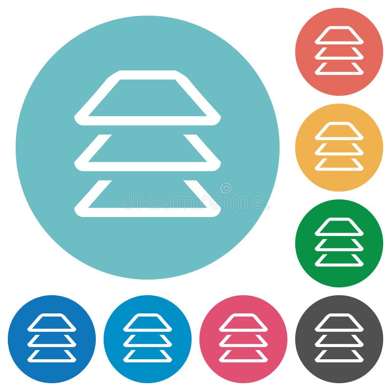 Multiple Layers Flat Round Icons Stock Vector - Illustration of tool ...