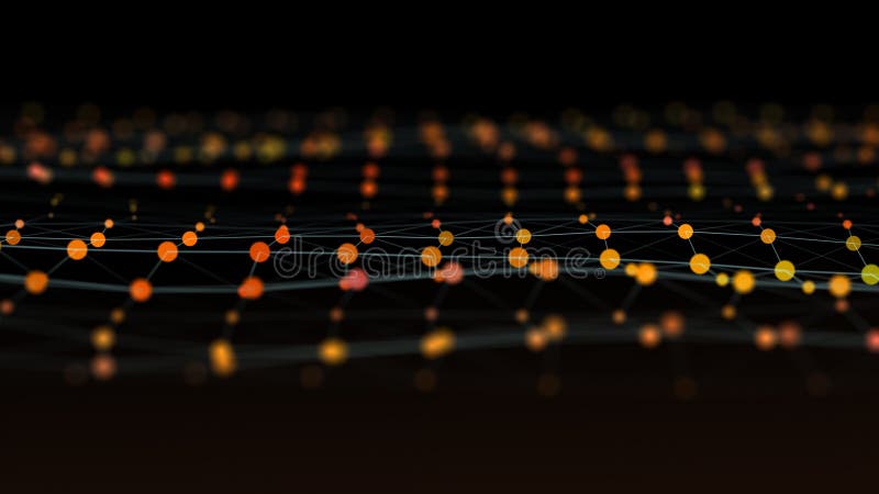 Multiple Layers of Information on Black Background. Stock Illustration ...