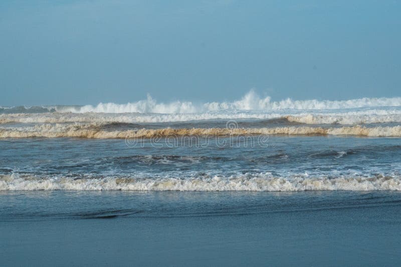 Multiple Layers of Ocean Waves Rolling Towards the Shore Stock Image ...