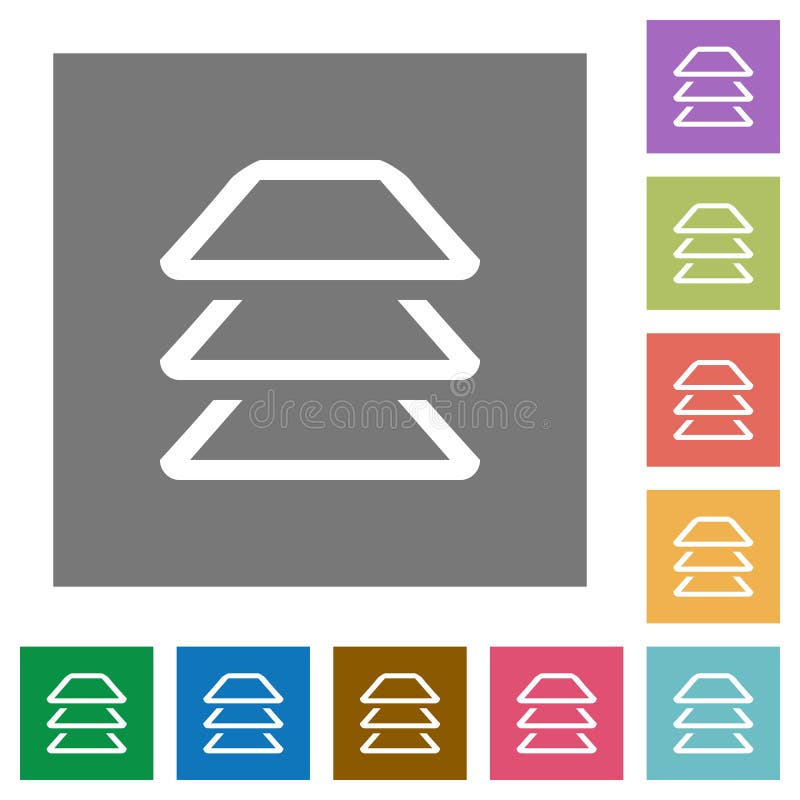 Multiple Layers Square Flat Icons Stock Vector - Illustration of ...