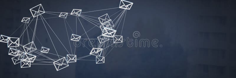 Multiple Letter Symbol Connected by Themself Against Blue Background ...