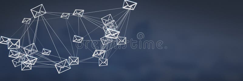 Multiple Letter Symbol Connected by Themself Against Blue Background ...