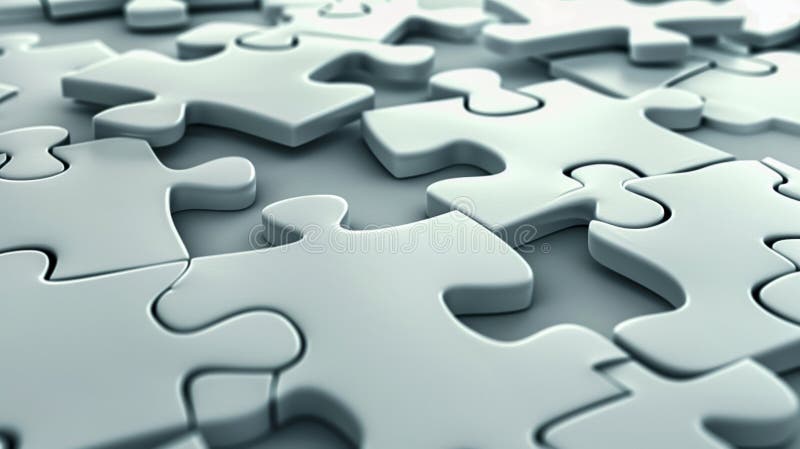 Multiple Light Blue Jigsaw Puzzle Pieces are Scattered Randomly ...