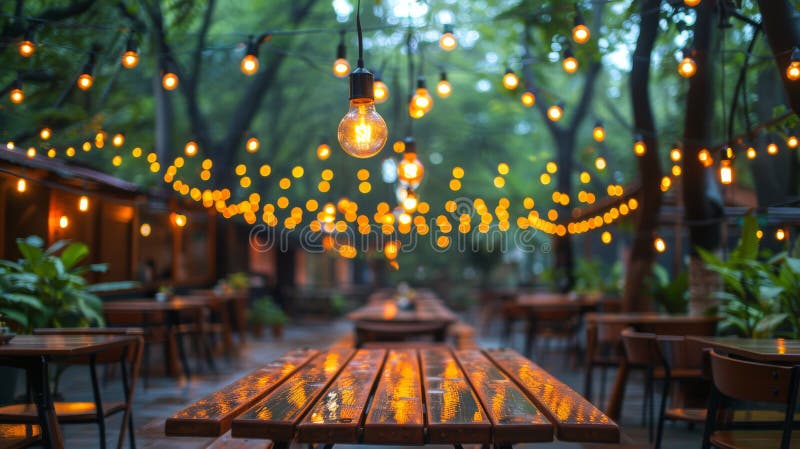 Multiple Light Bulbs Hanging from Ceiling Stock Image - Image of ...