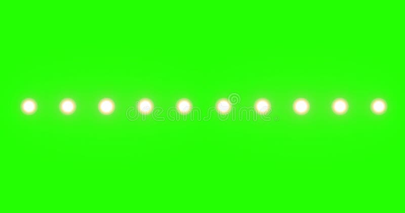 Multiple Light Bulbs in Horizontal Position Like Lights Stage on Chroma ...