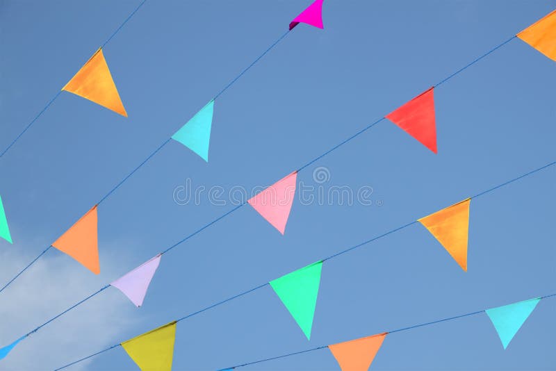 Multiple Line of Celebration Flags Stock Photo - Image of festival ...