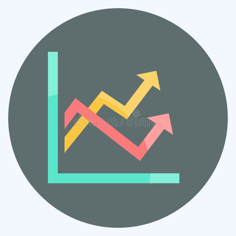 Multiple Line Graph Icon in Trendy Blue Eyes Style Isolated on Soft ...