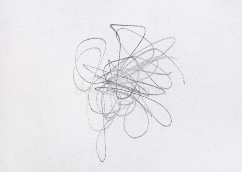 Linear Pencil Scratches on Blank Paper Surface. Stock Illustration ...