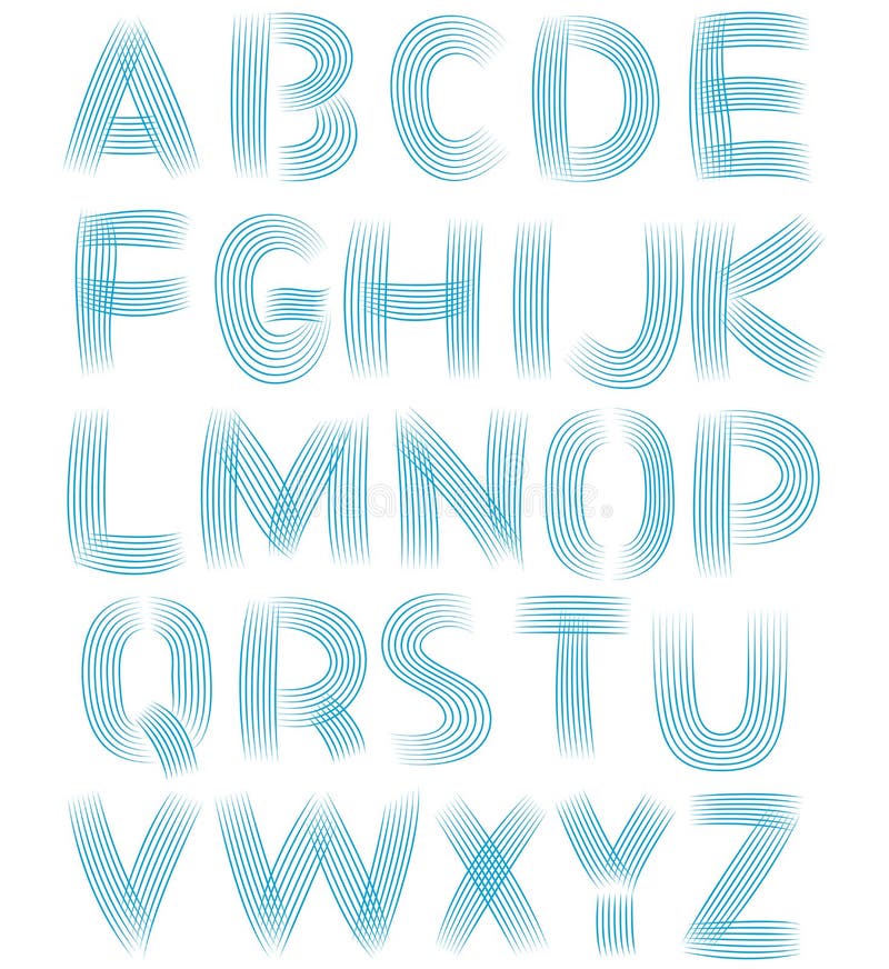 Multiple Lines Alphabet.Art Font. Stock Vector - Illustration of ...