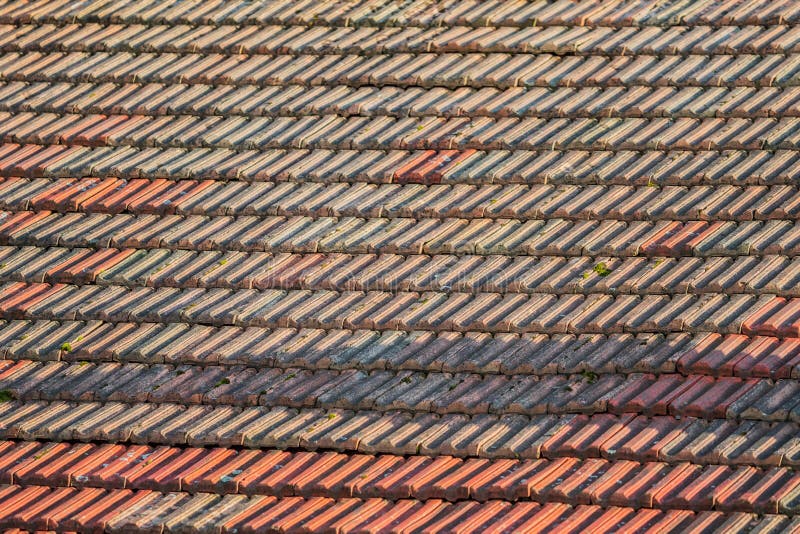 Multiple Lines of Roof Tiles on Old House Stock Photo - Image of tiles ...