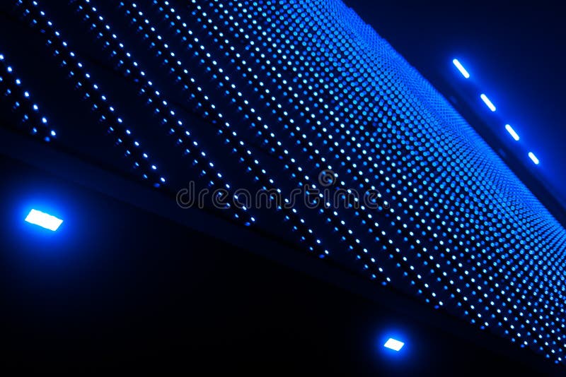 Multiple Little Blue Lights on Abstract Building Stock Photo - Image of ...
