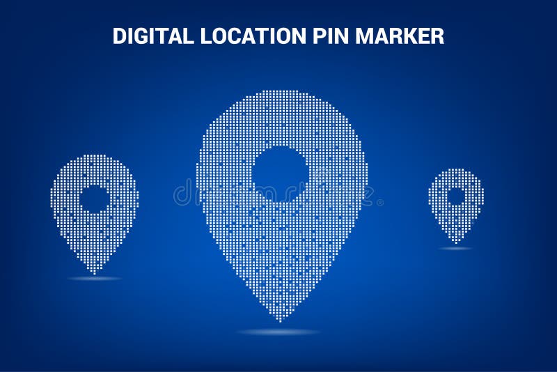 Multiple Location Pin Marker Signage Pixel Style. Stock Illustration ...