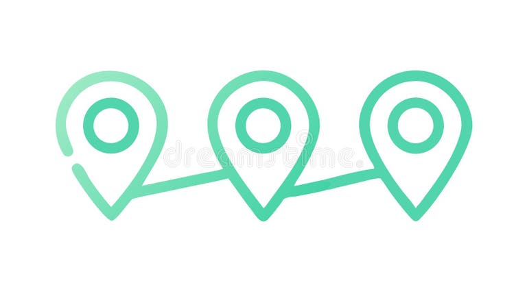 Multiple Location Pins Icon, Navigation and Geographical Points, Vector ...