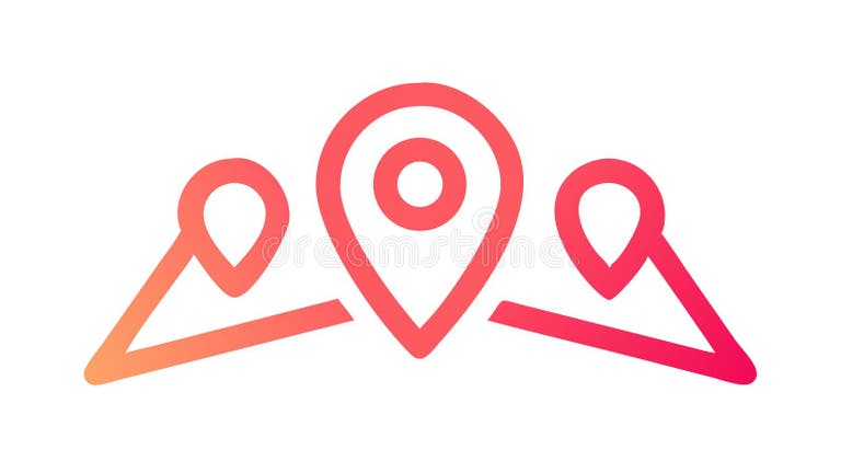 Multiple Location Pins Icon for Places Points of Interest , Vector ...