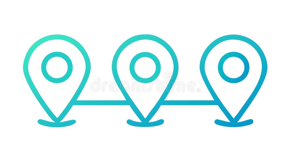 Multiple Location Pins, Symbolizing Points of Interest and Navigation ...