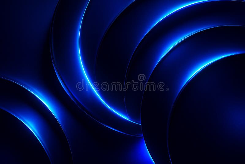 Multiple Luminous Glowing Arcs Overlapping on Dark Background Creating ...