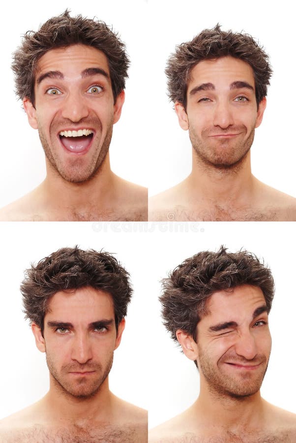 Multiple male expressions stock image. Image of cute, emotion - 7757693