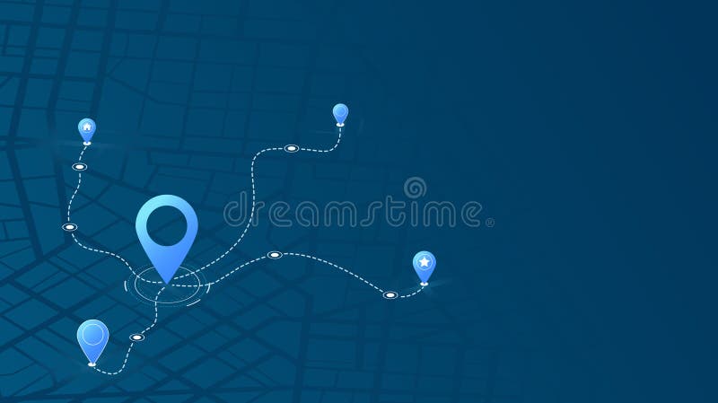 Multiple Markers. an Abstract Navigation Plan Highlights POI Including ...