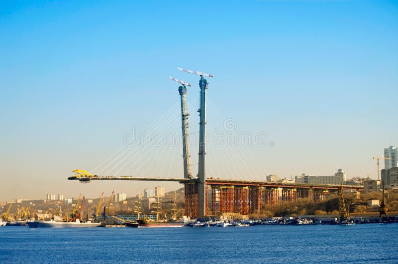 Cable Stay Bridge Wishbone stock photo. Image of cable - 5954344