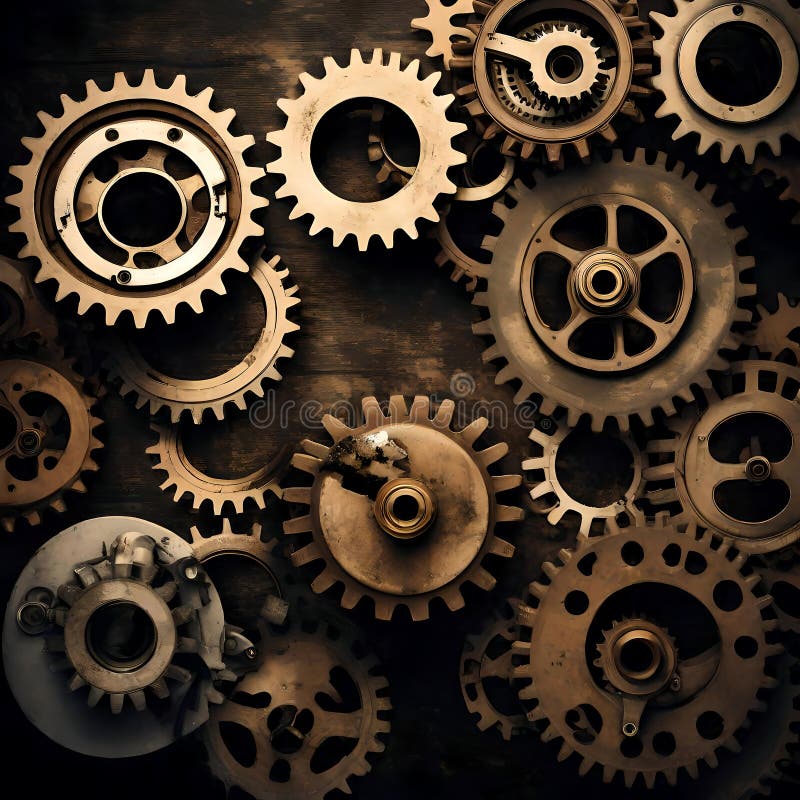 Multiple Metal Gears in Different Sizes - Ai Generated Image Stock ...