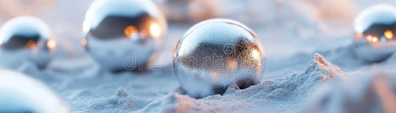 Multiple Metallic Spheres with Different Textures are Arranged ...