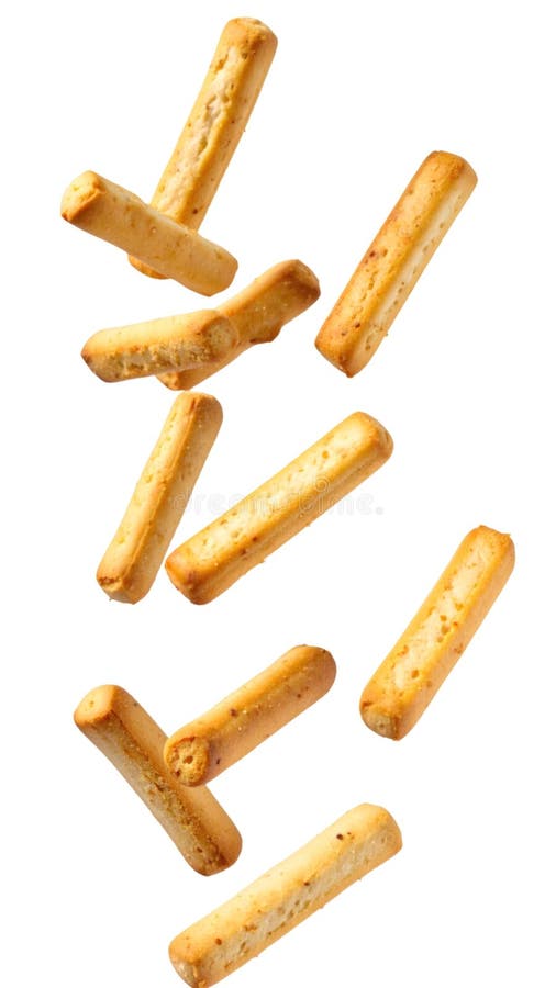 Multiple Mini Breadsticks Falling Transparent Background Stock Photos ...
