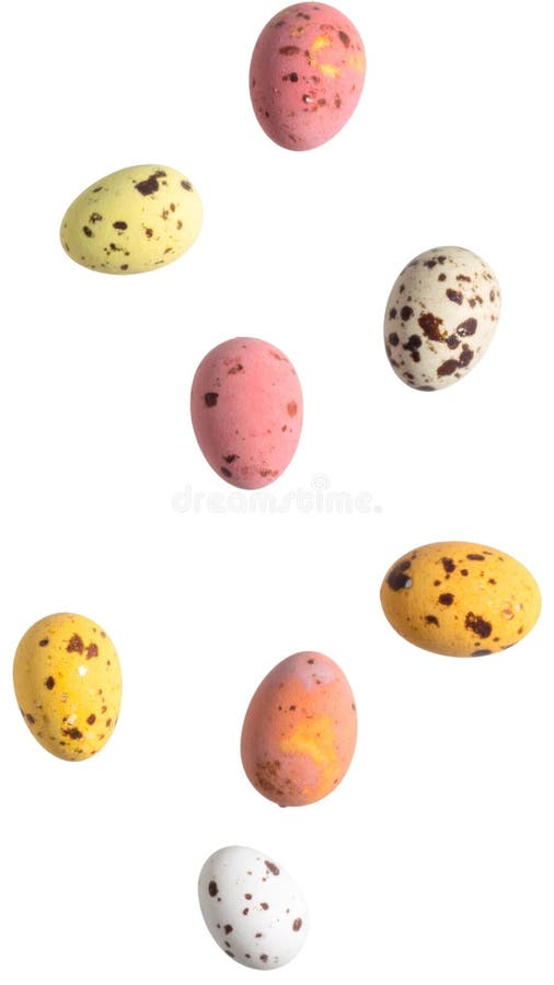 Multiple Mini Easter Eggs Falling on Transparent Background Stock Image ...