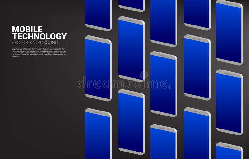 Multiple Mobile Phone in the Row. Stock Vector - Illustration of person ...