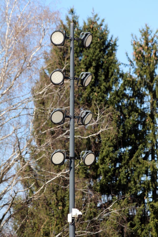 Reflectors Pole Park stock image. Image of bulb, reflector - 260602755